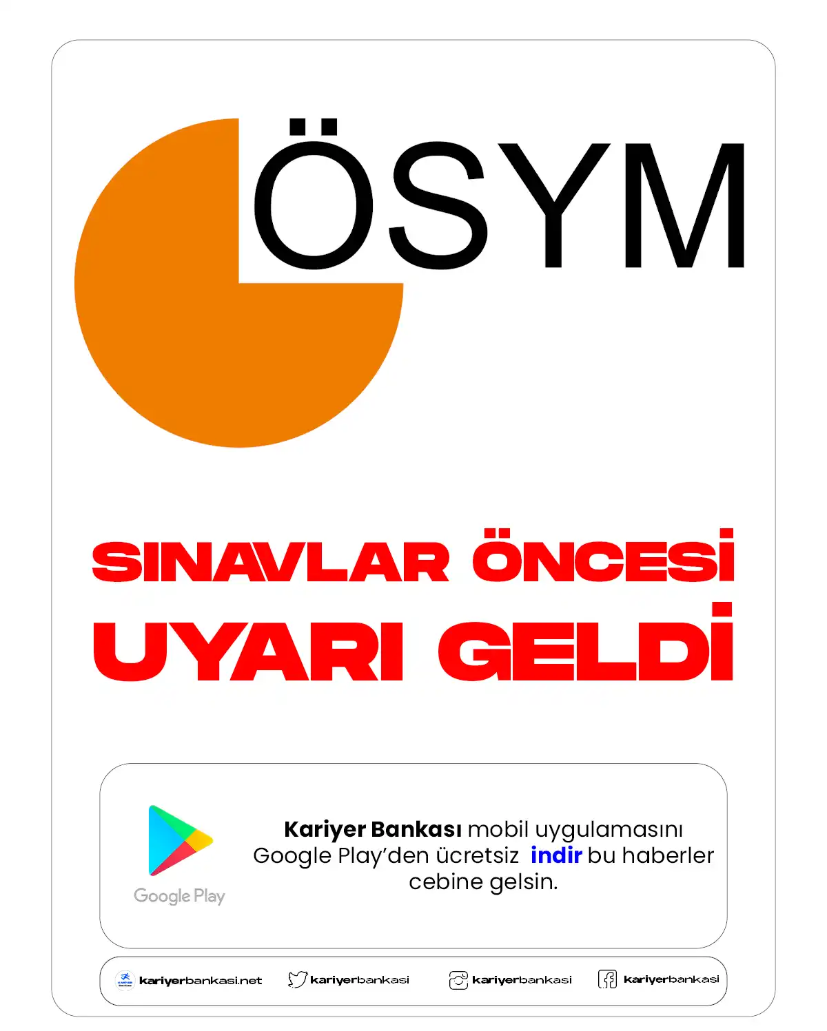 ÖSYM'den YDUS ve MHUY Öncesi Kimlik Uyarısı - Kariyer Bankası